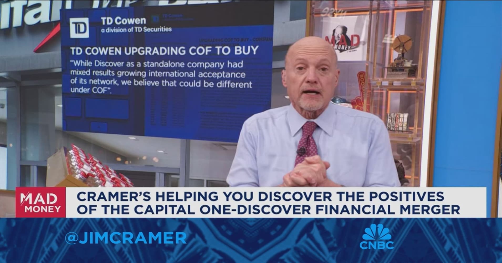 Jim Cramer on what to make of Capital One's merger with Discover