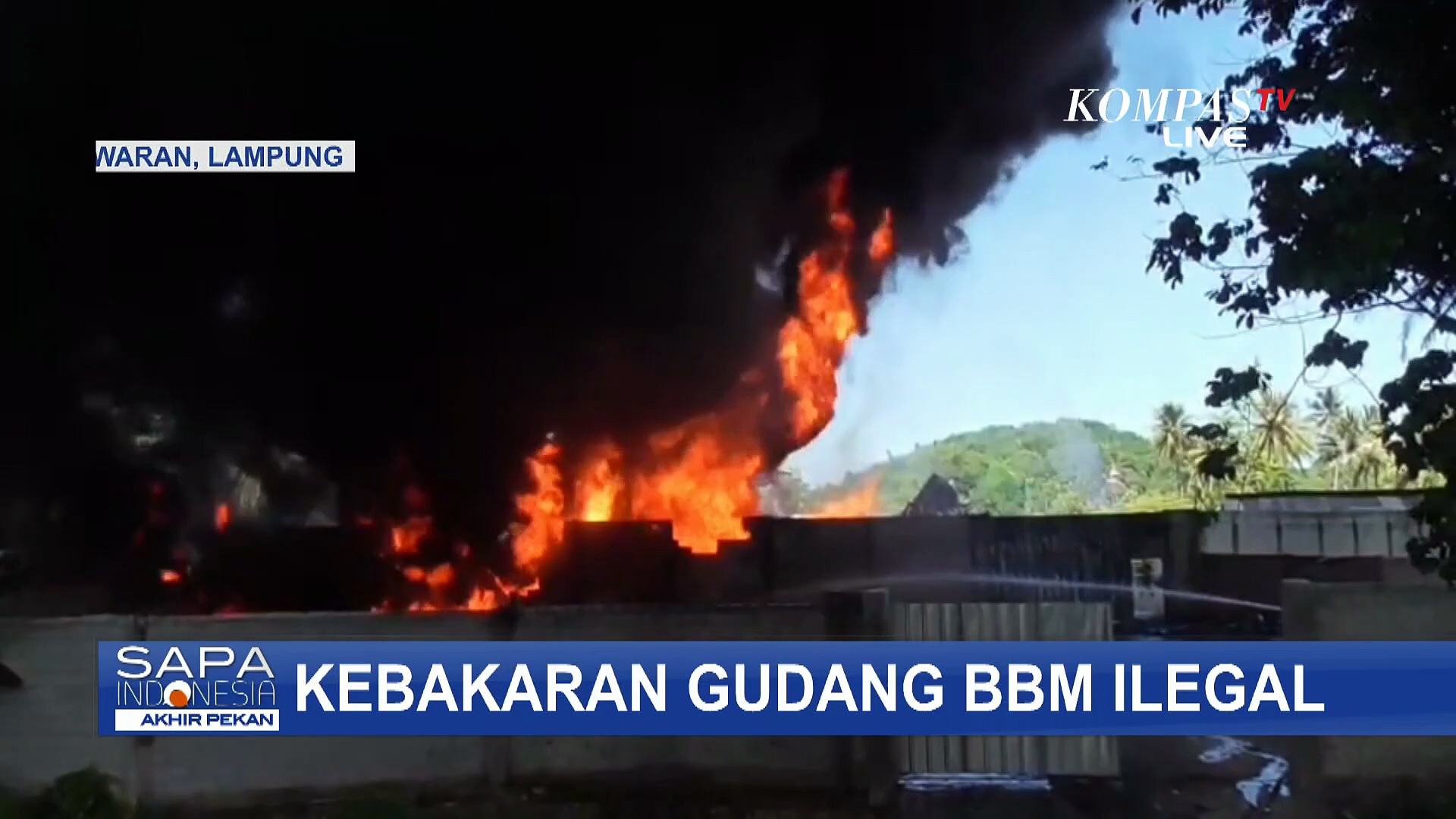 Gudang BBM Iegal di Lampung Ludes Terbakar, Warga Dengar Suara Ledakan ...