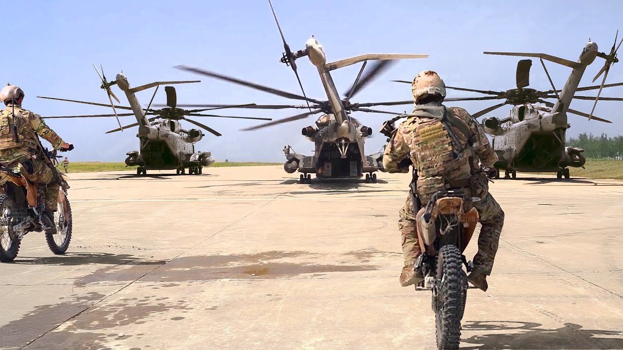 US Marines Board Massive CH-53 Helicopters for Tactical Mission