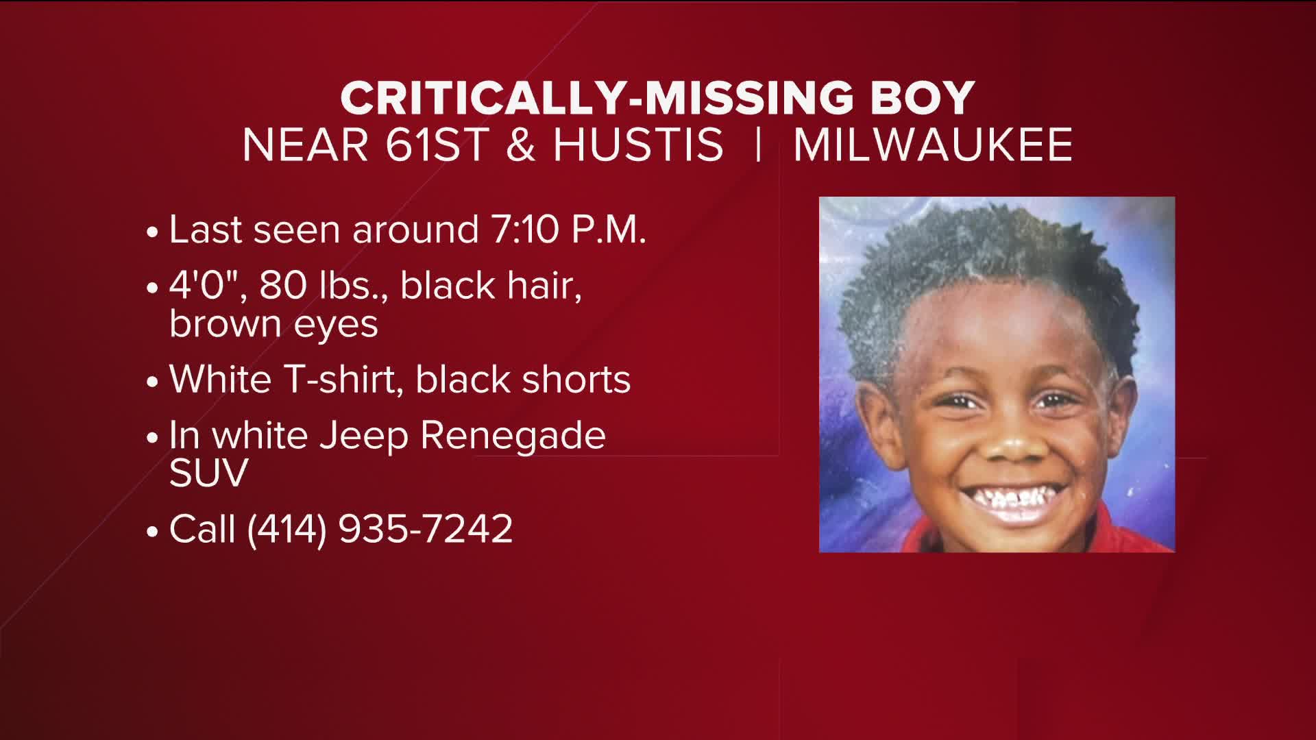 Milwaukee police search for missing 7-year-old