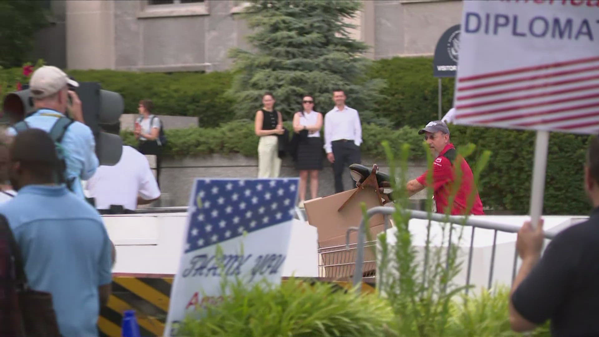 State Department lays off 1,300 staffers, crowd gathers outside to show ...