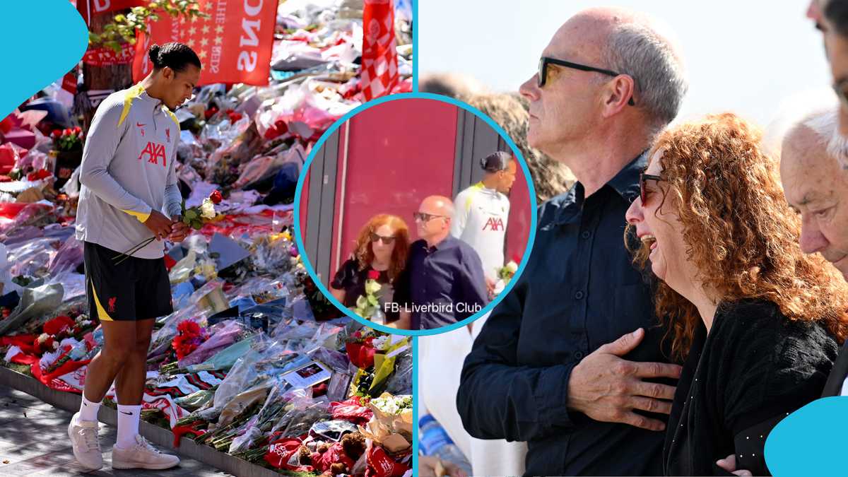 Heartbreaking scenes as Diogo Jota's parents visit Liverpool's Anfield ...