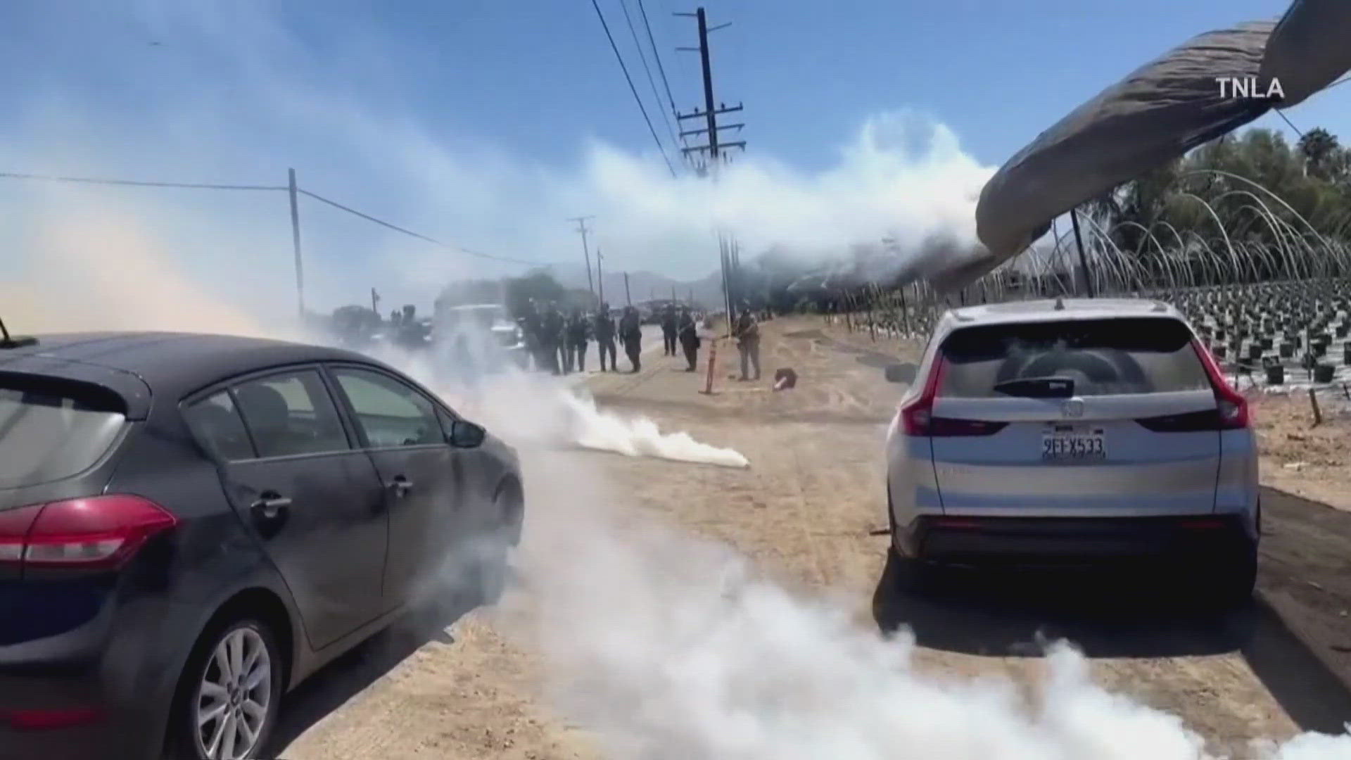 ICE agents raided two farms and people came out to protest