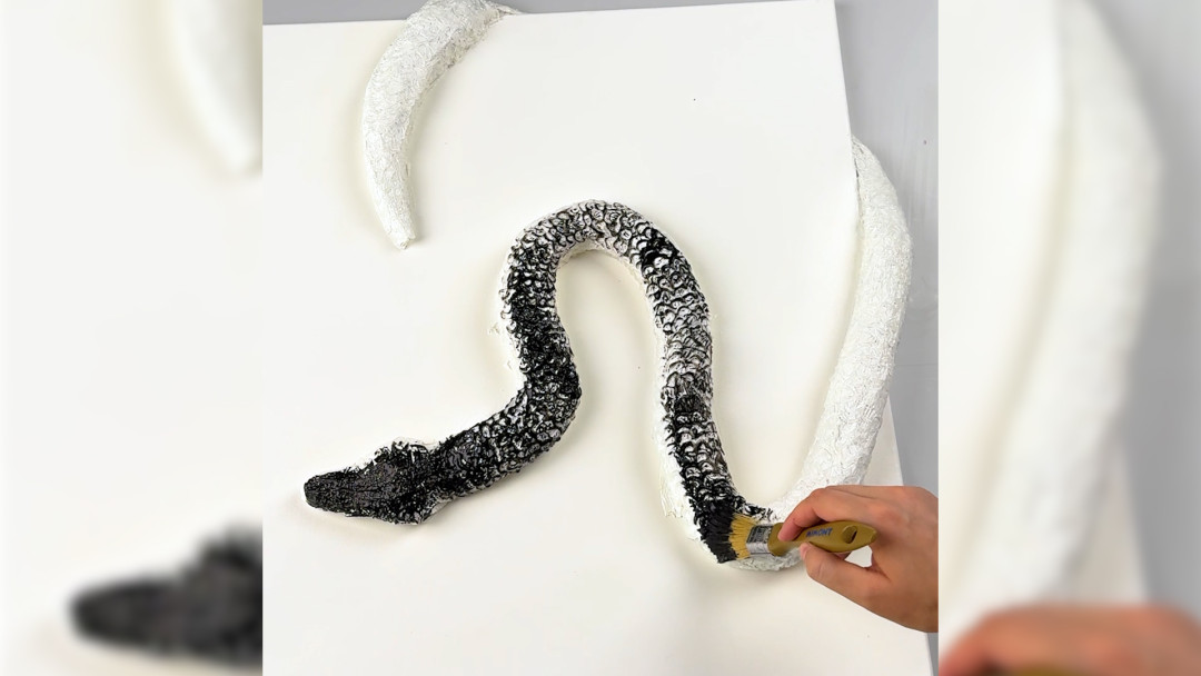 Easy DIY Foil and Napkin Snake Art Project