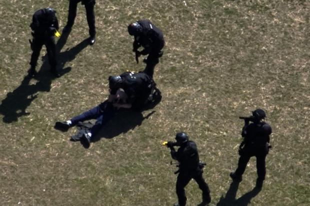 Armed police surround man on field after 'violent incident' in County ...