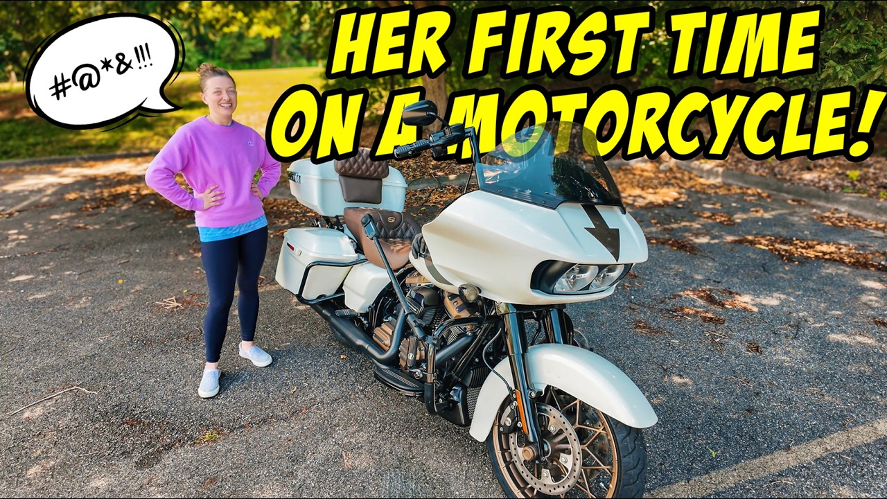 Her First (and LAST) time on this Motorcycle. Oops...
