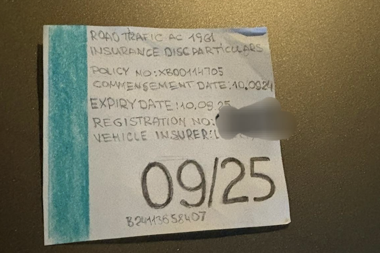 Crayon and pencil drawn 'insurance disc' fails to impress Garda art critics