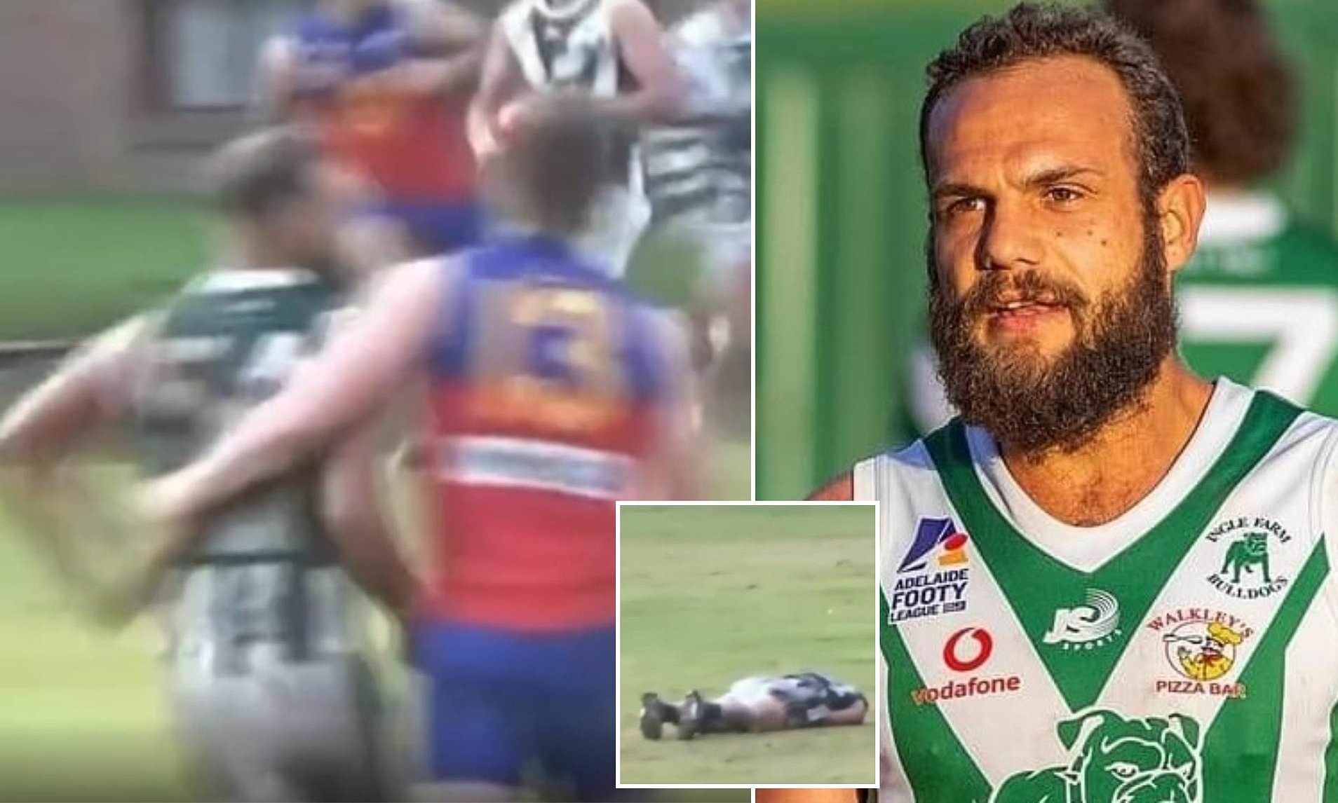 Watch the shock moment footballer coward punches player before ...