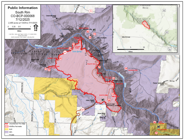 South Rim Fire in western Colorado nearly doubles in size overnight to ...