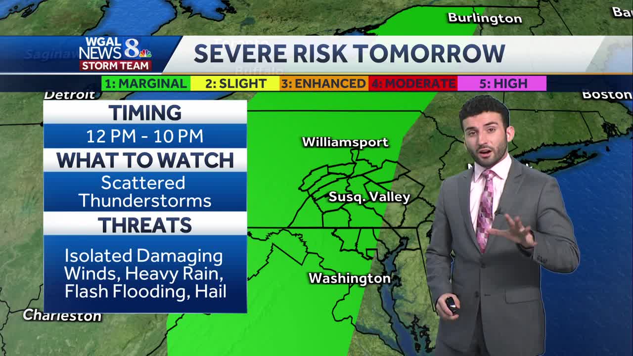 Partly cloudy with stray shower chance tonight, more storms Sunday