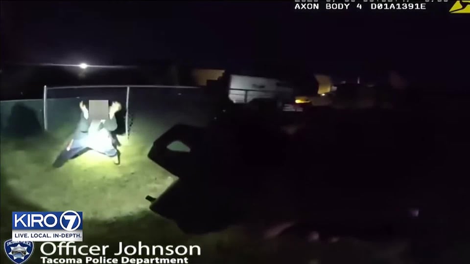 VIDEO: Tacoma suspect give police jump scare
