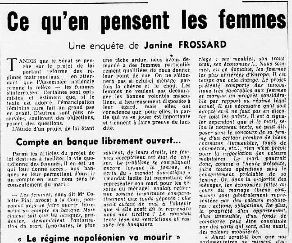 Le 13 juillet 1965, les femmes mariées s’émancipaient
