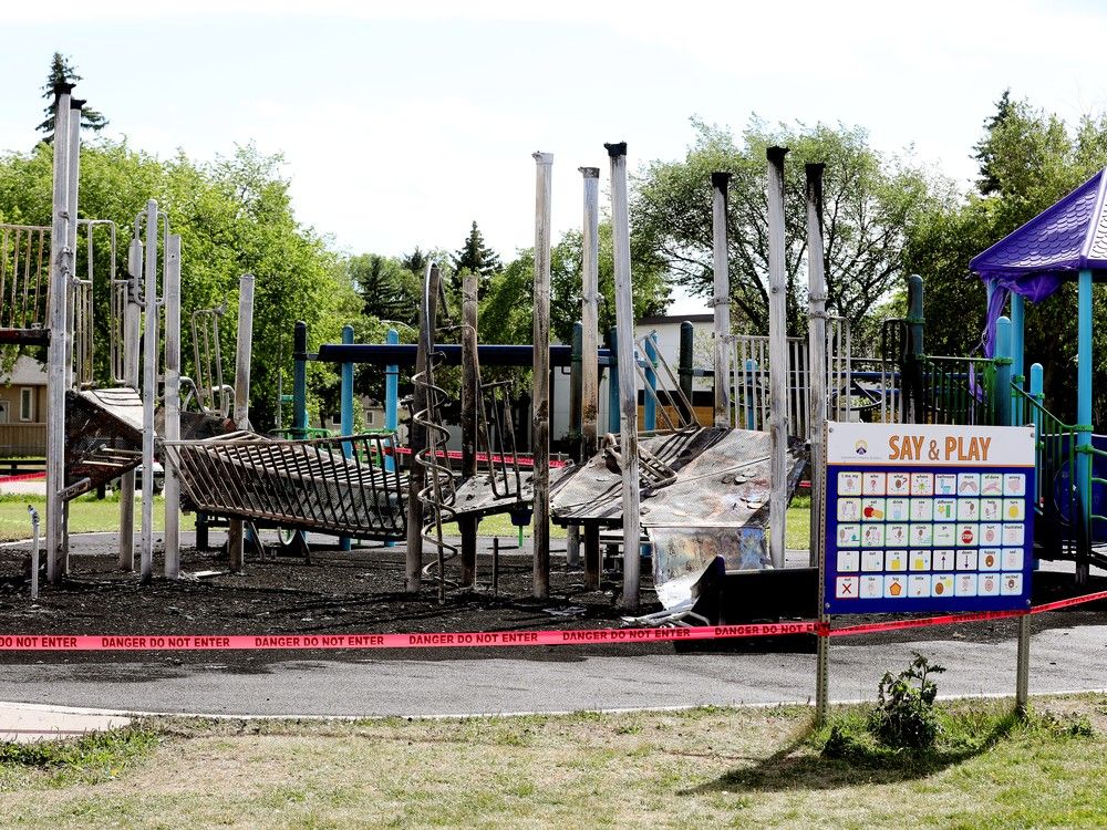 Community rallies to rebuild ‘Purple Park’ after suspicious fire at ...