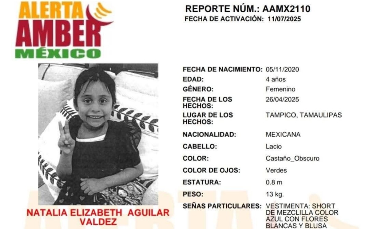 Dan Alerta AMBER por Natalia Elizabeth Aguilar Valdez