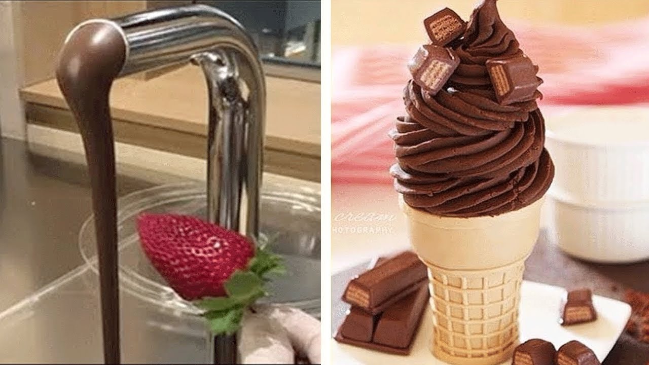 Satisfying Chocolate Flow & Ice Cream Cone | Cake Compilation for Choco ...