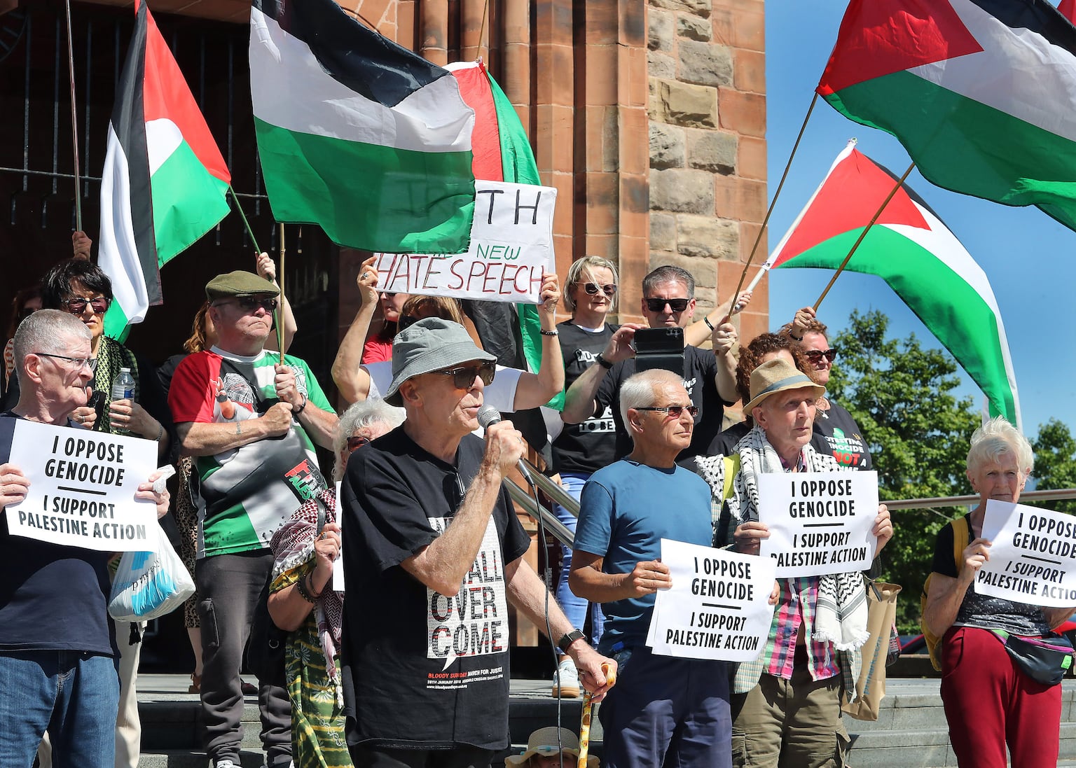 Civil rights veterans join Derry rally after Palestine Action ban
