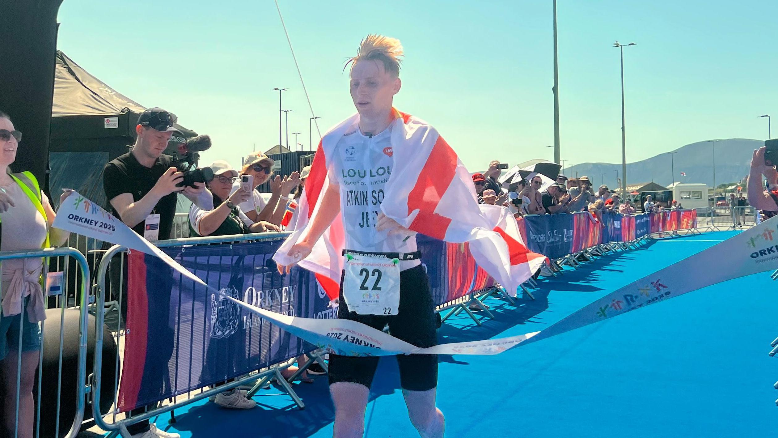 Triathlete Atkinson wins Jersey's first 2025 Island Games gold