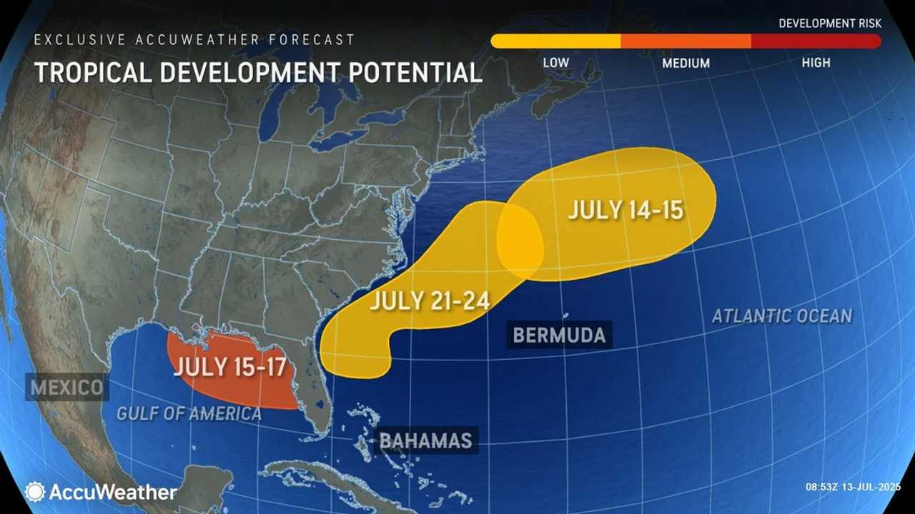 Tropical Activity Heats Up With Trio Of Potential Systems For East Coast