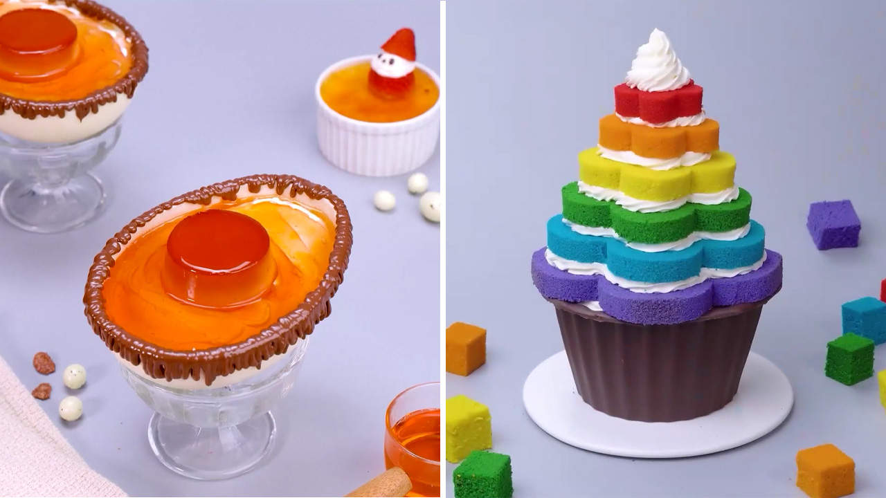 Rainbow Pudding & Colorful Layer Cake – Dessert Videos