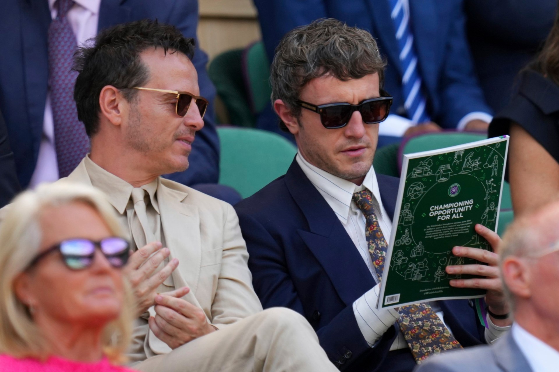 Paul Mescal and Andrew Scott at Wimbledon final