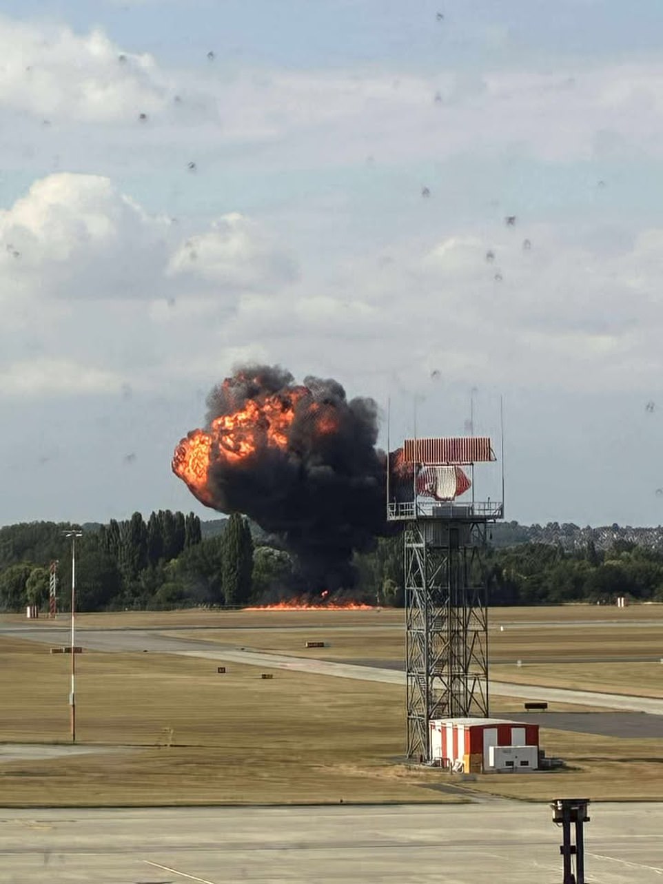 Aircraft crashes moments after take-off erupting into a fireball
