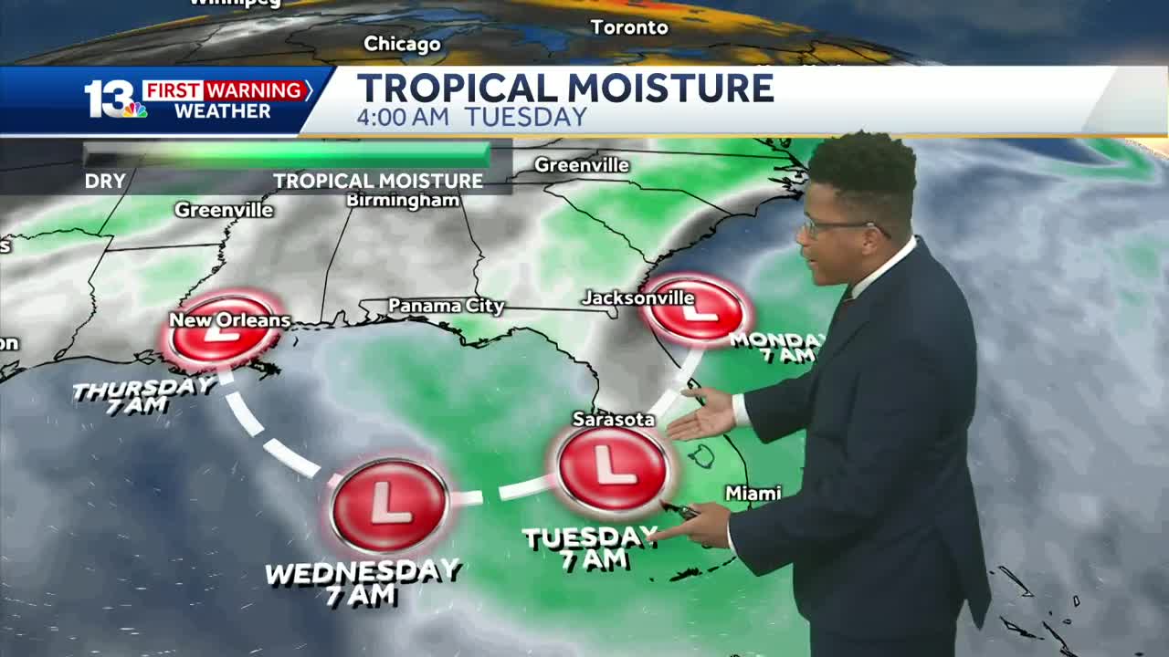 Tropical Low brings heavy rain & strong rip currents to Gulf Coast ...