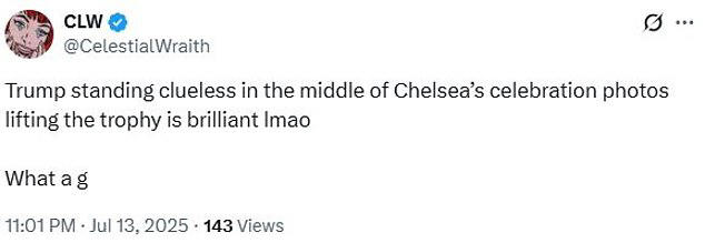 Cole Palmer left bemused as Donald Trump bizarrely gatecrashes Chelsea's Club World Cup trophy lift