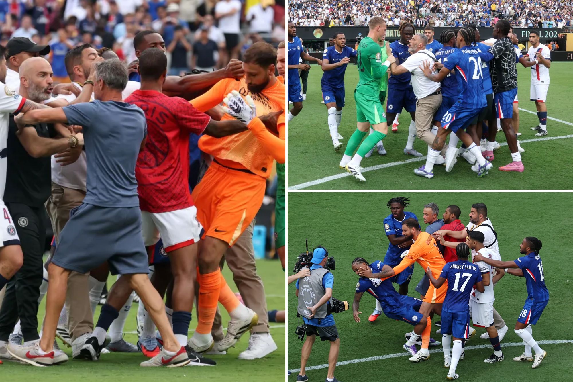 PSG coach in middle of heated post-match scuffle with Chelsea after ...