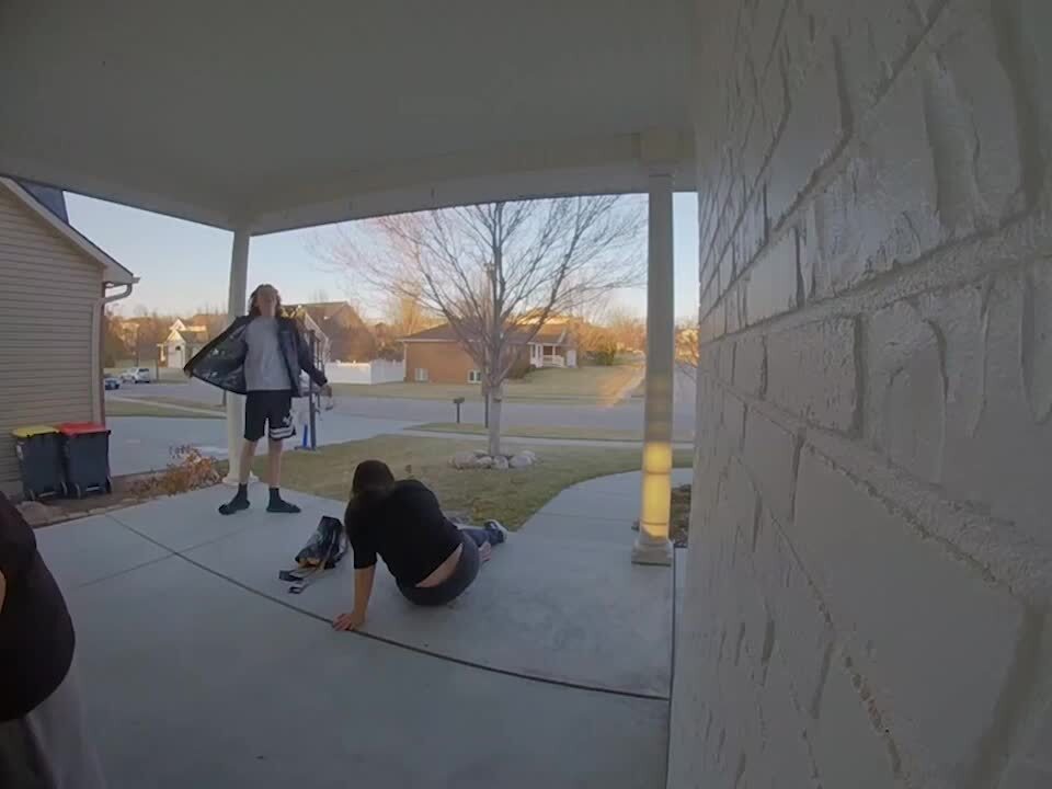 Nephews Laugh as Aunt Trips and Falls While Climbing Stairs