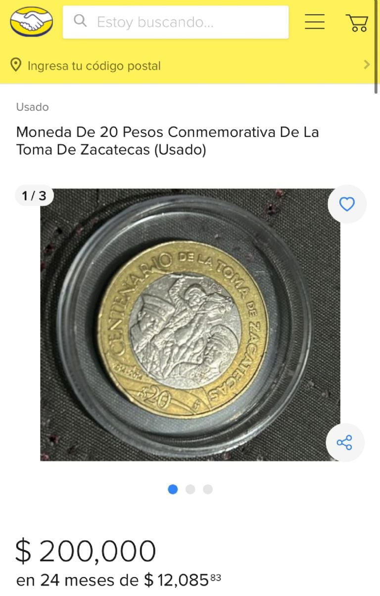 La moneda de 20 pesos que vale 200,000 pesos porque es la más escasa de ...