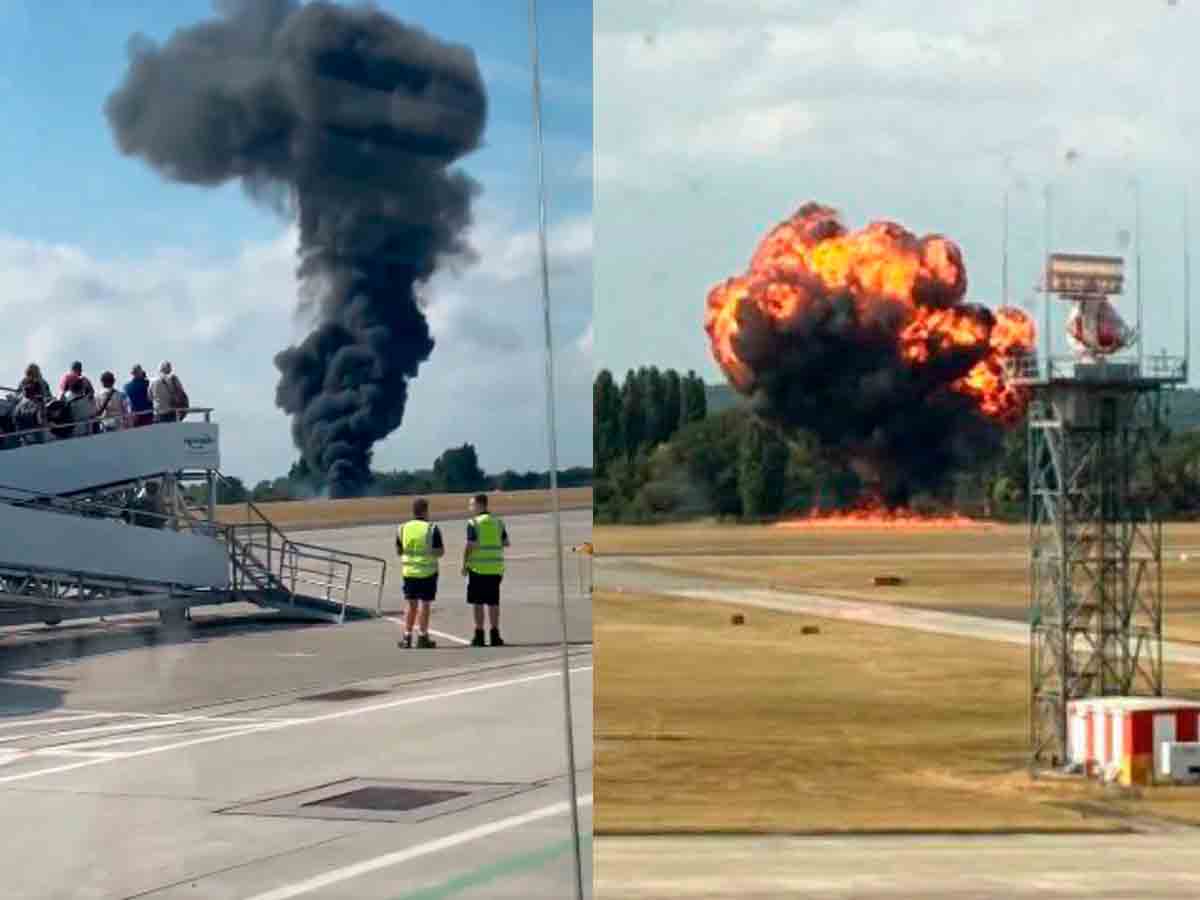 Avión se estrella y explota tras despegar en Londres