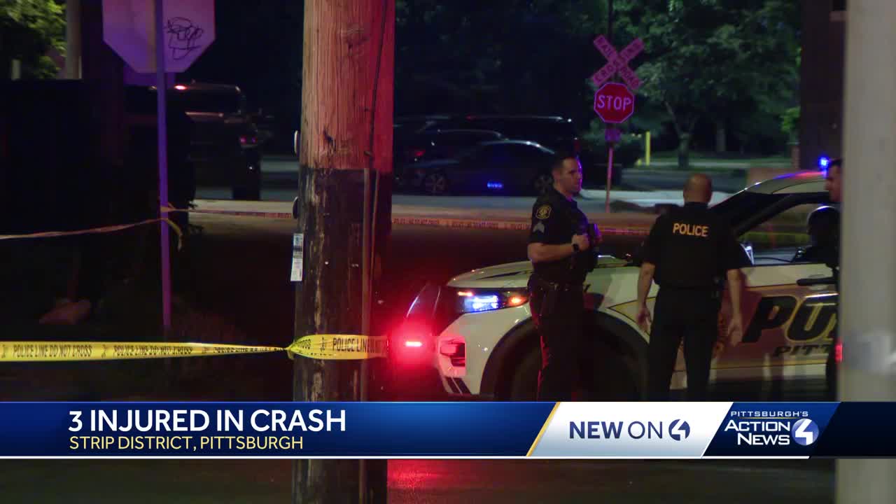 Multiple people injured in late night crash in Pittsburgh's Strip District