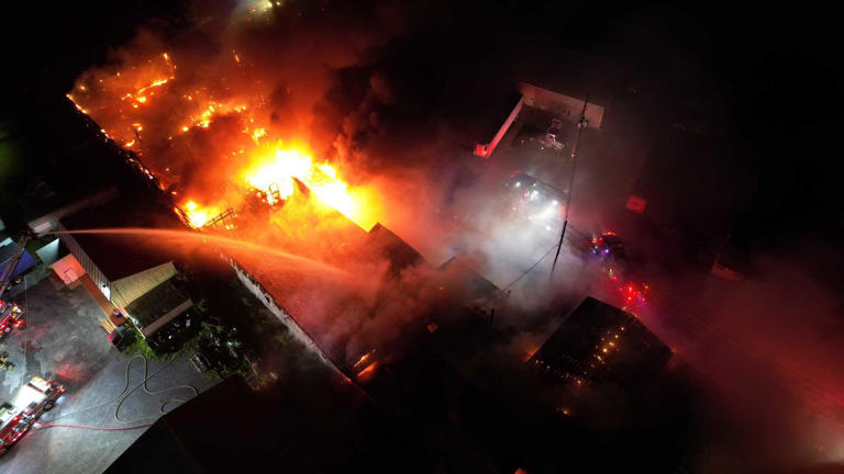 Warehouse damaged by fire in Lancaster County