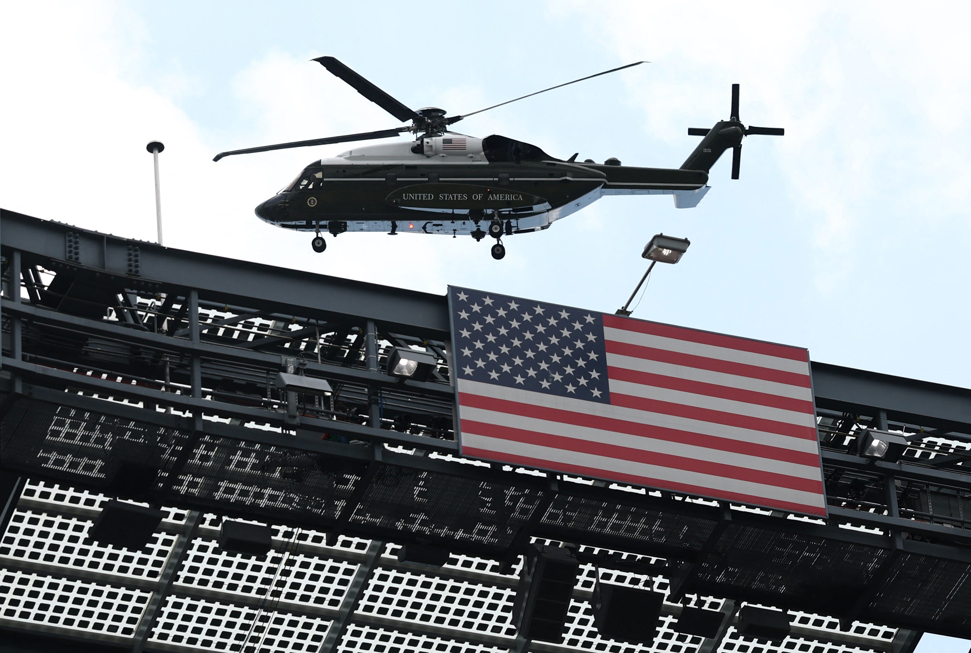 President Donald Trump arrives at MetLife Stadium for Club World Cup Final