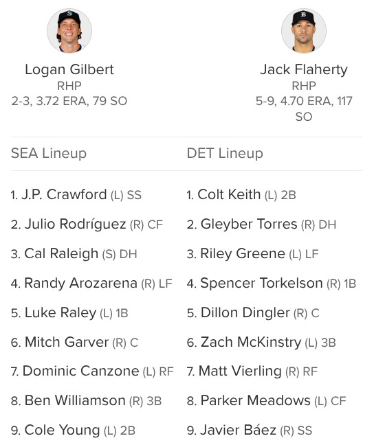 Mariners Game #96 Preview: 7/14, at Detroit