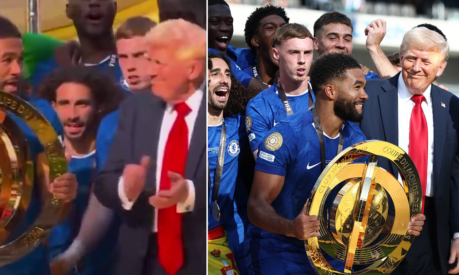 Cole Palmer left bemused as Donald Trump bizarrely gatecrashes Chelsea ...