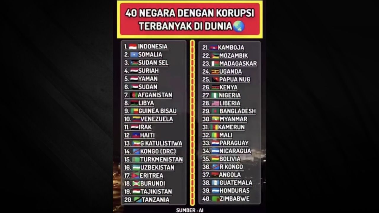 Cek Data: Benarkah Indonesia Peringkat Pertama Negara Paling Korup di ...