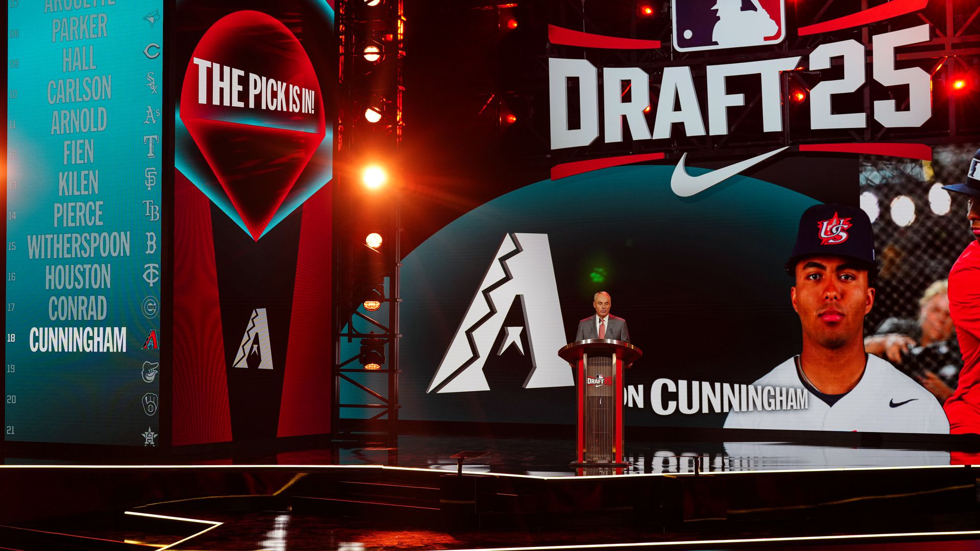 Texas SS commit Kayson Cunningham selected No. 18 by the Arizona ...