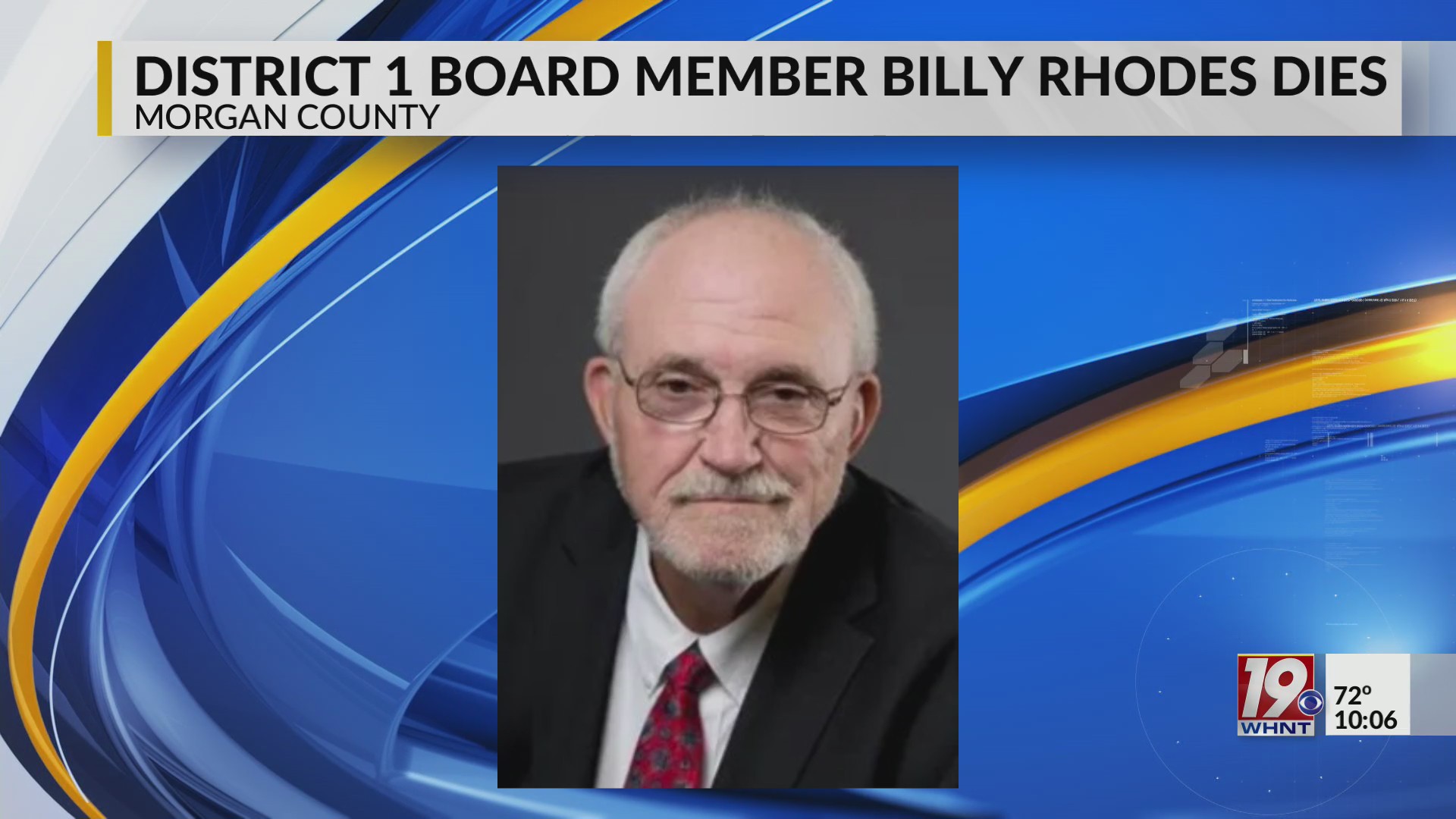 District 1 Board Member Billy Rhodes Dies | July 13, 2025 | News 19 at 10 p.m. - Weekend