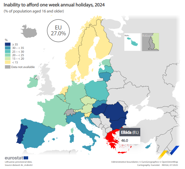 Eurostat: Σχεδόν οι μισοί Ελληνες δεν μπορούν να αντέξουν οικονομικά ...