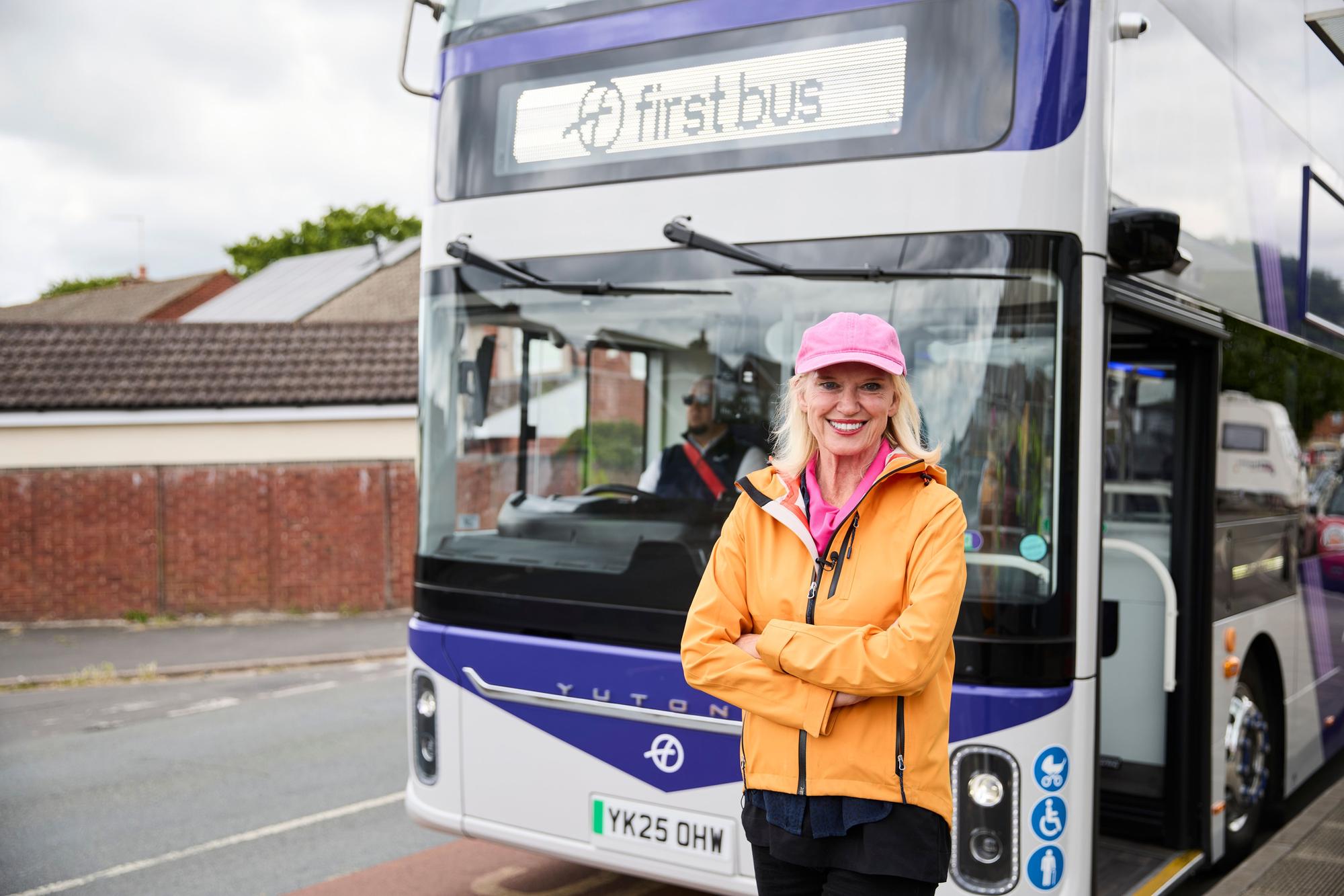 Anneka Rice and First Bus inspire young at heart explorers to hop on board