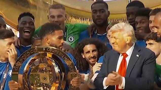 Awkward moment Trump refuses to budge for Chelsea's Club World Cup ...