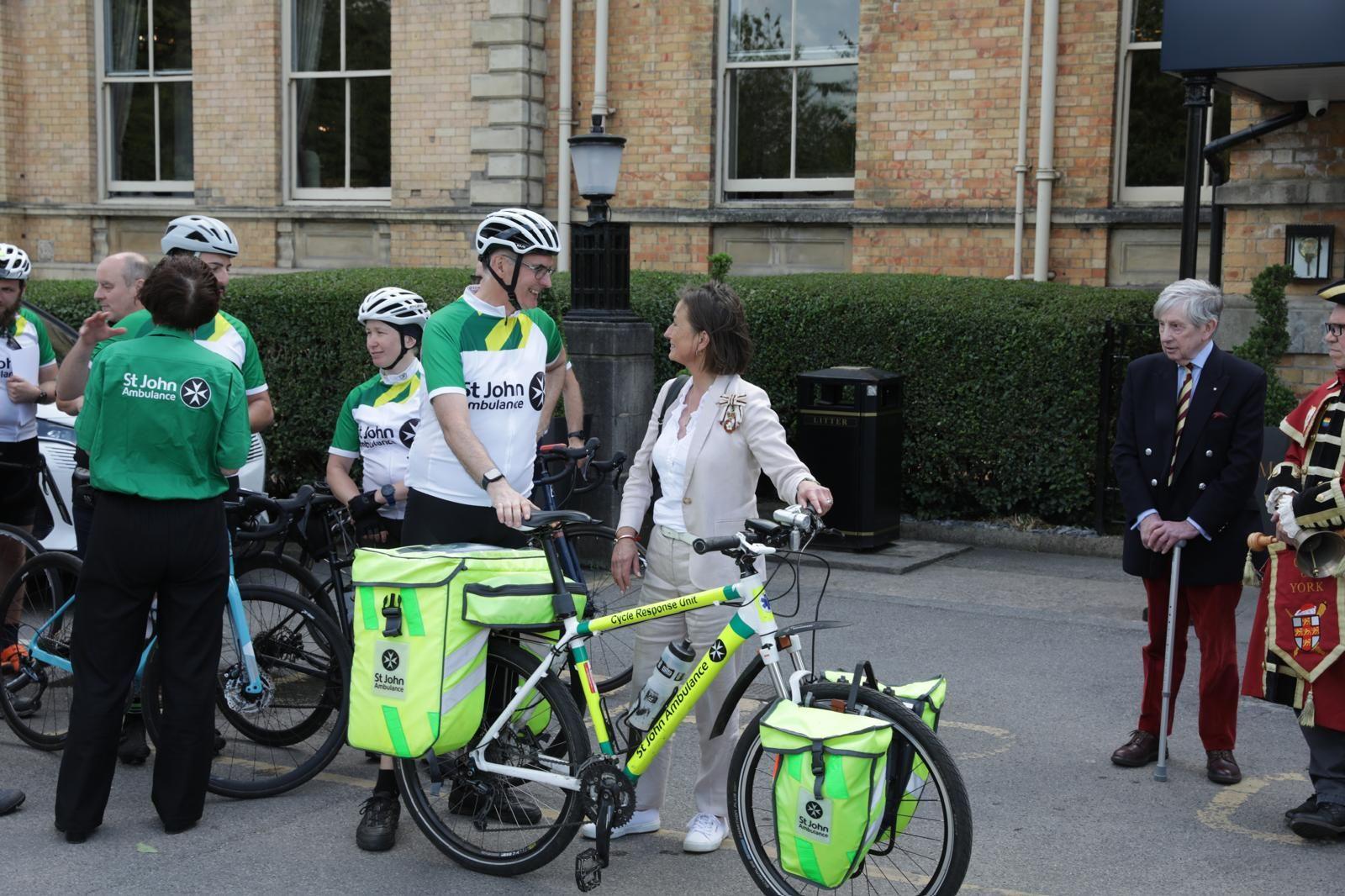 Crowds cheer to welcome St John Ambulance cycle responders into York ...