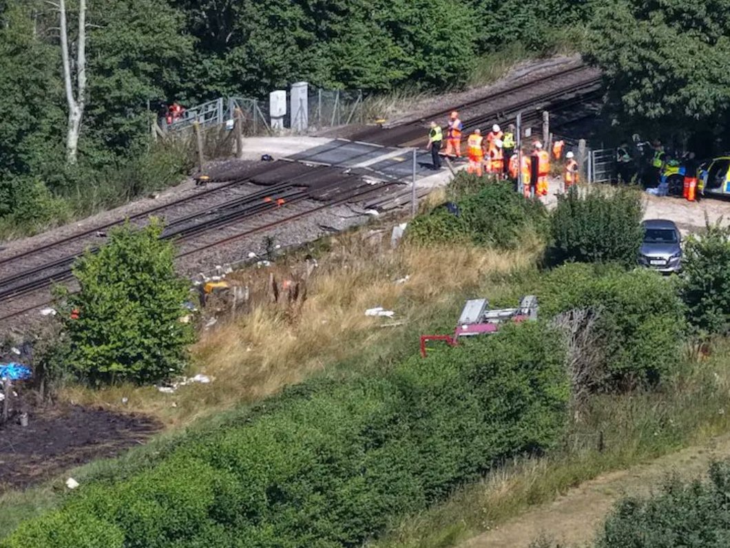 Fatal crash: train hits van at level crossing