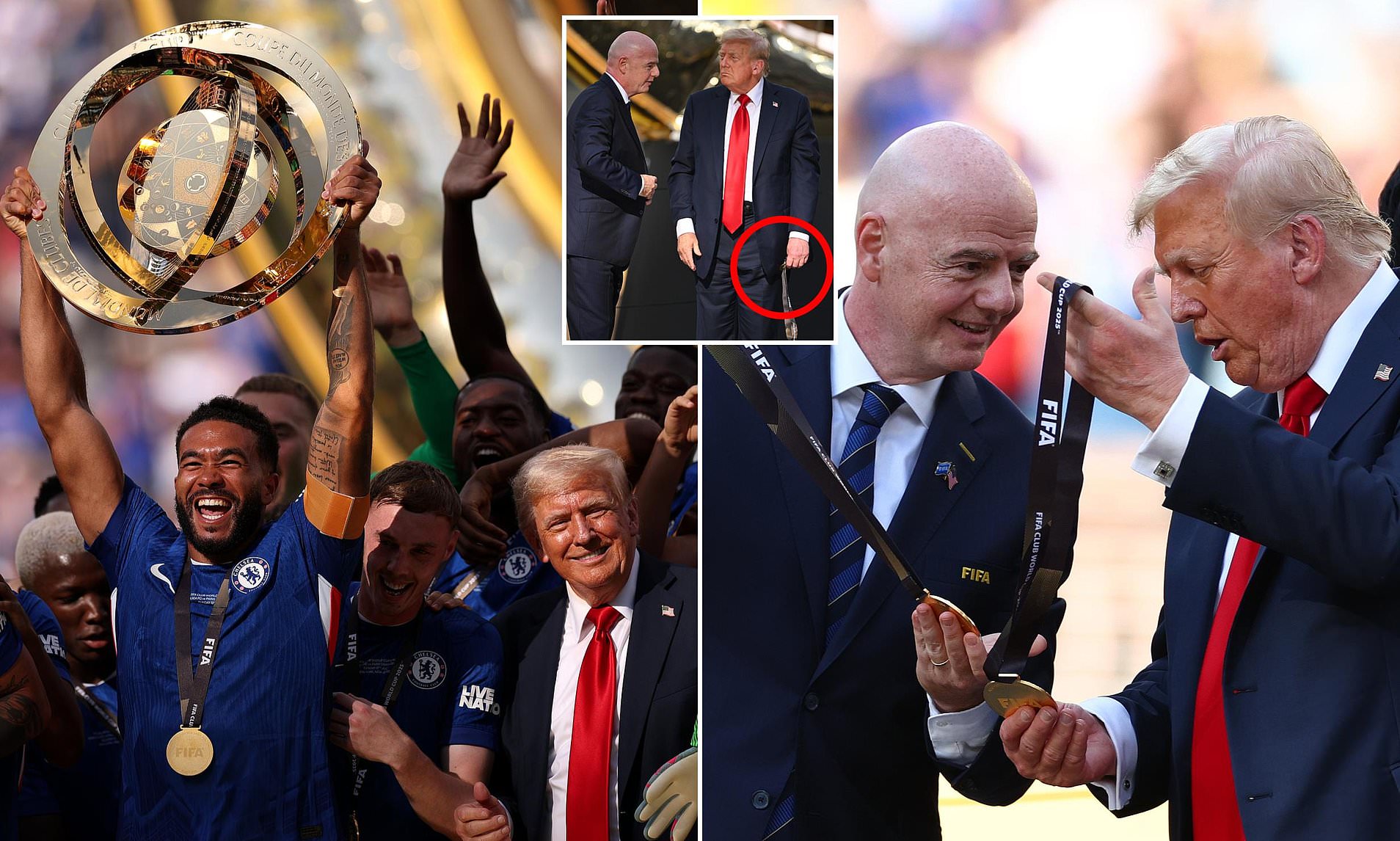 New footage shows Donald Trump taking a Club World Cup winners' MEDAL