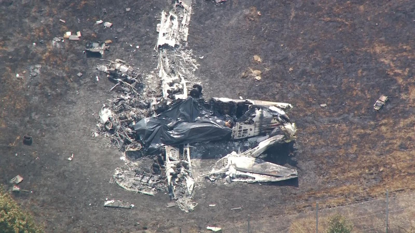 Footage shows wreckage of Southend plane crash