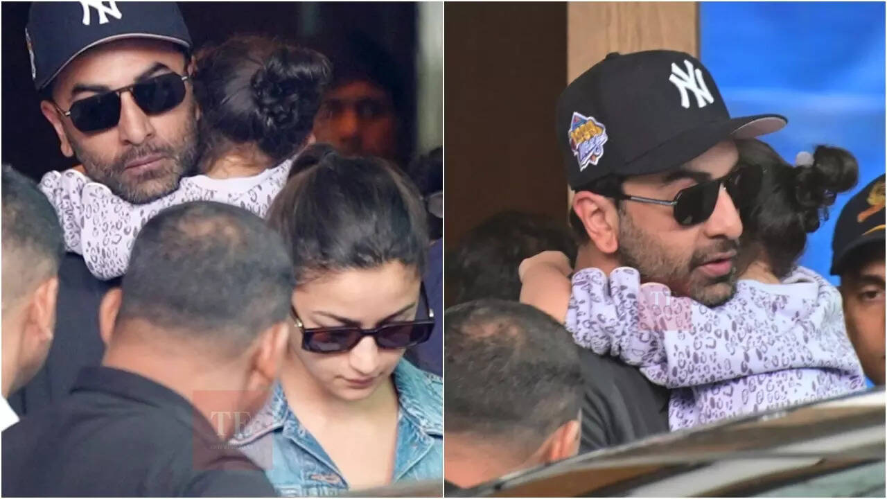 Ranbir Kapoor and Alia Bhatt return from London; adorable daughter Raha ...