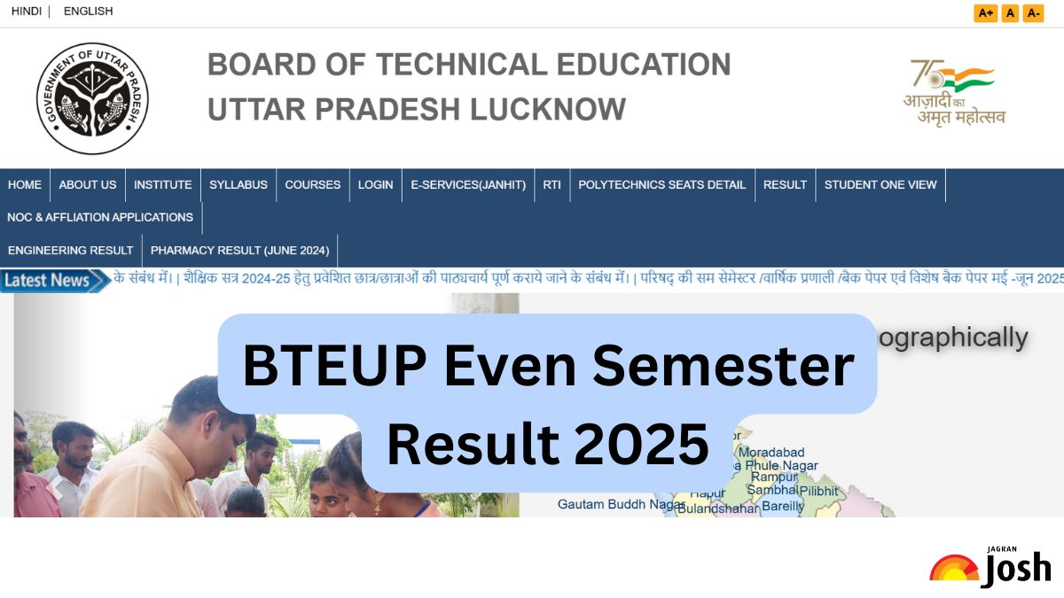 BTEUP Result 2025 OUT; Download Even Semester Marksheet PDF at bteup.ac.in