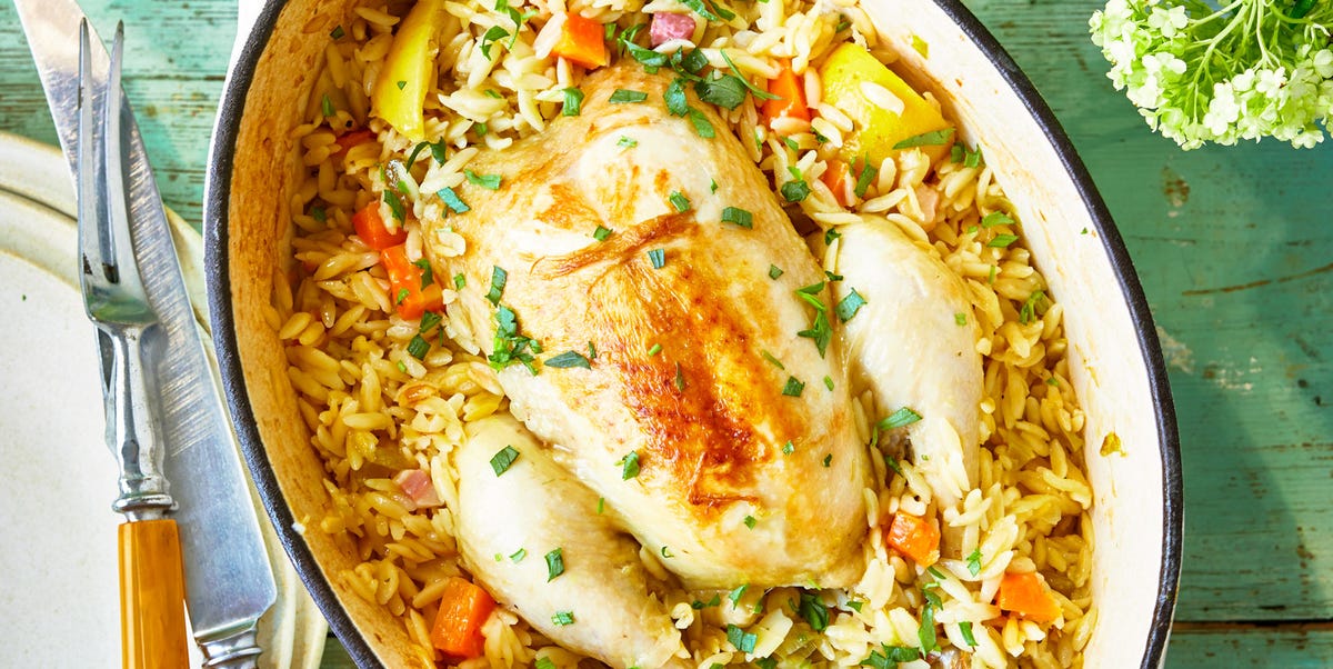 One-pot roast chicken with orzo recipe