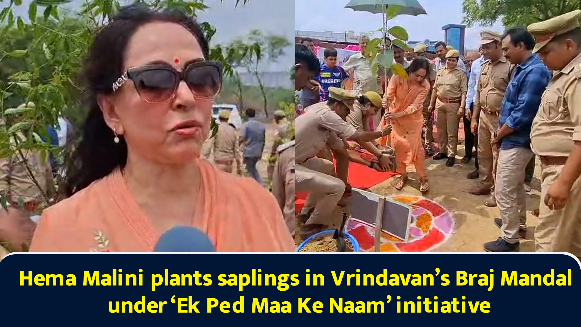 Hema Malini plants saplings in Vrindavan’s Braj Mandal under ‘Ek Ped ...